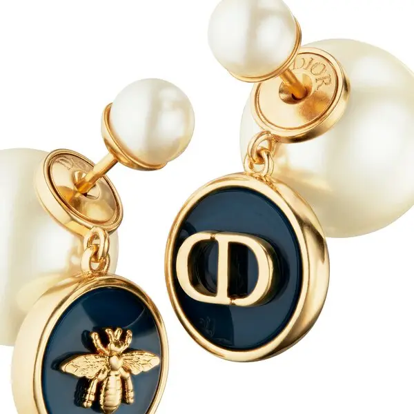 Dior Tribales Earrings With Cd Logo And Bee Motif