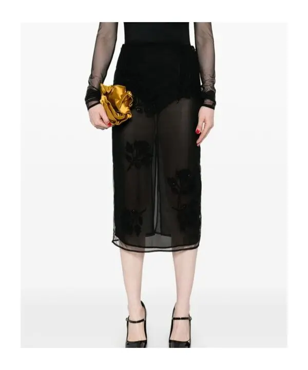 Blumarine Embroidered Tulle Skirt