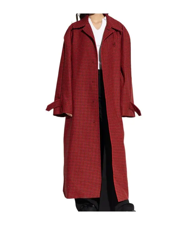 Balenciaga Houndstooth Pattern Long Coat