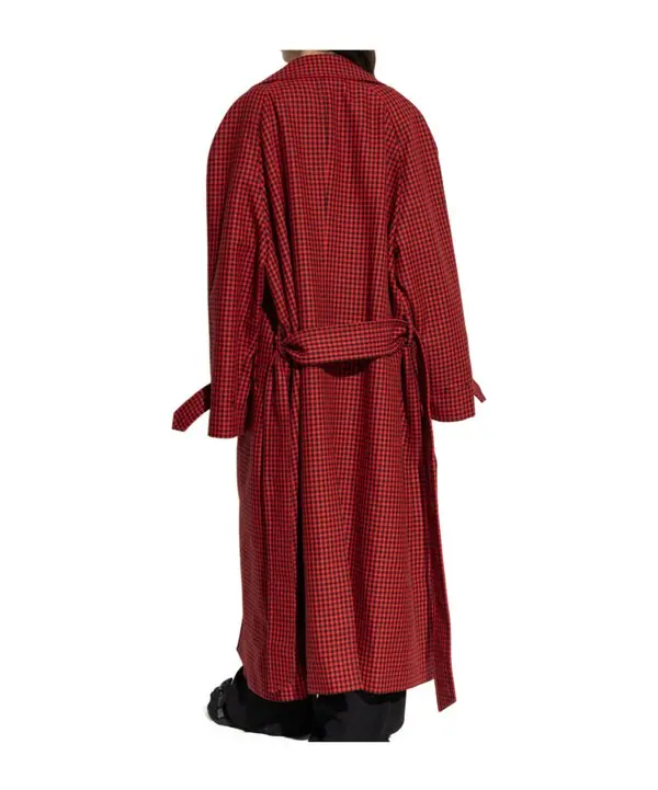 Balenciaga Houndstooth Pattern Long Coat