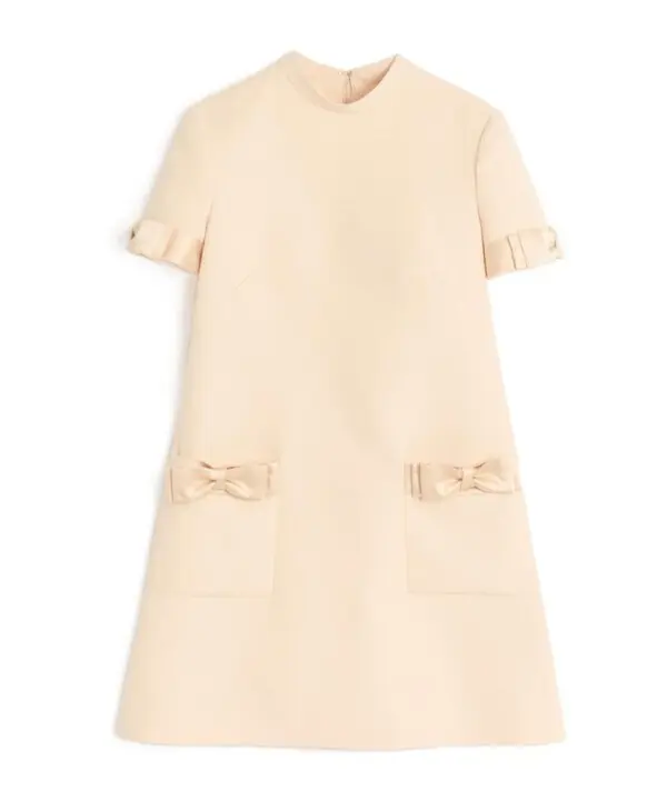 Valentino Garavani Crepe Couture Bow Detailed Mini Dress - Nude