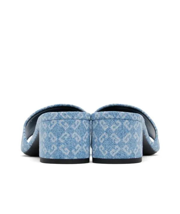 Givenchy 4g Block Heel Denim Mules
