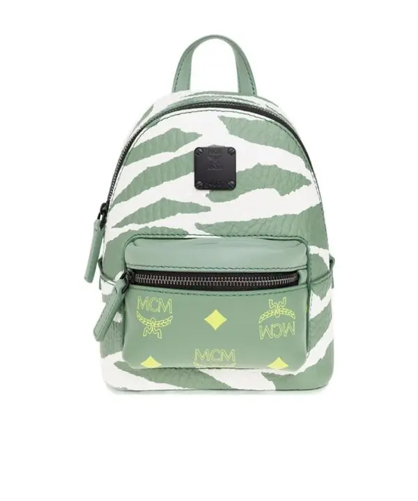 Mcm Animal Printed Logo Patch Detailed Backpack