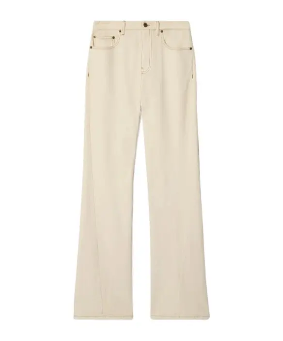 Burberry High Rise Bootcut Jeans With Five-pocket Style - Ceramic White