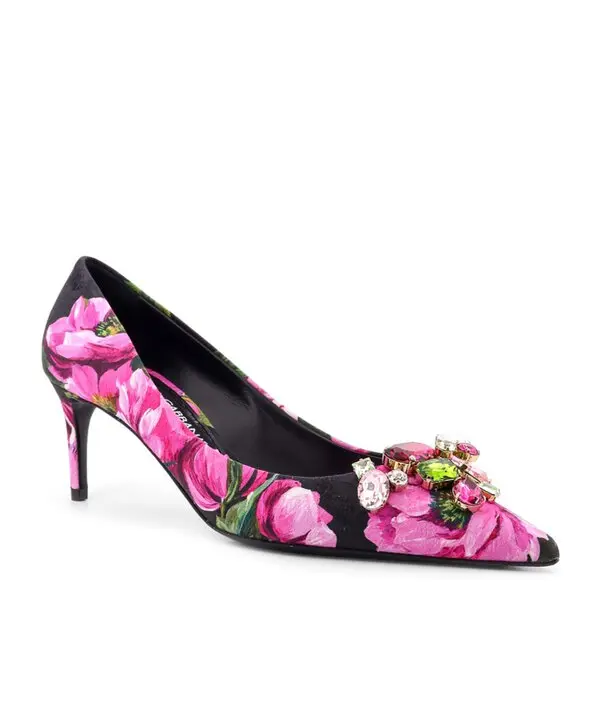 Dolce & Gabbana Floral Printed Pointed Toe Stiletto Pumps - Multicolor