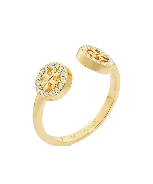 Tory Burch Miller Pavé Open Ring - Tory Gold / Crystal