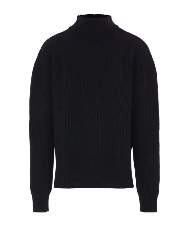 Rick Owens High-neck Ribbed Sweater - Black