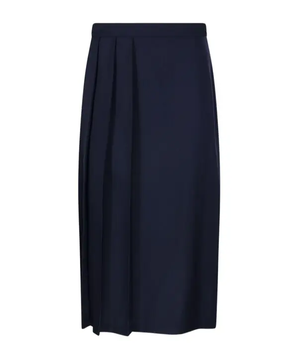 P.a.r.o.s.h Pleat-detail Midi Skirt - Black