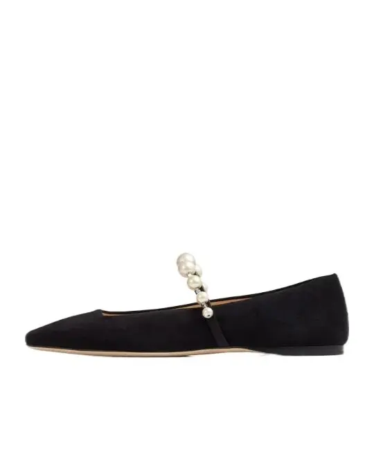 JIMMY CHOO Pearl Embellished Mary Jane Flats