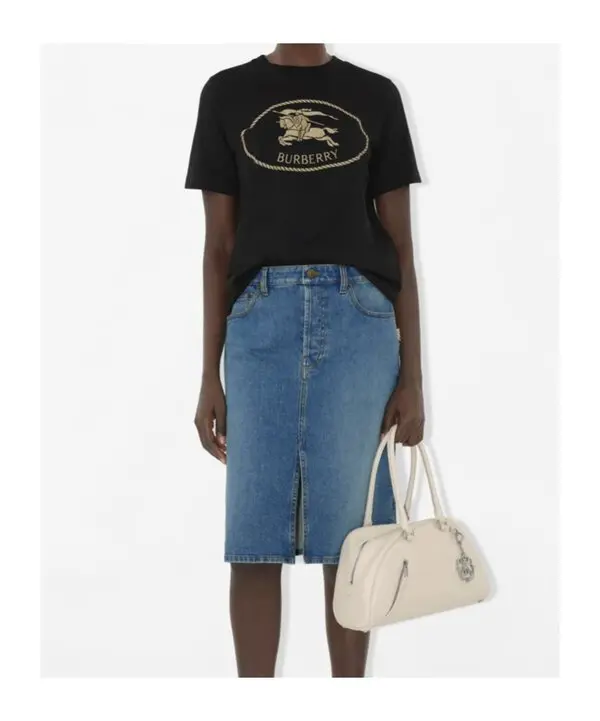 Burberry Logo Detailed Crewneck T-shirt - Black