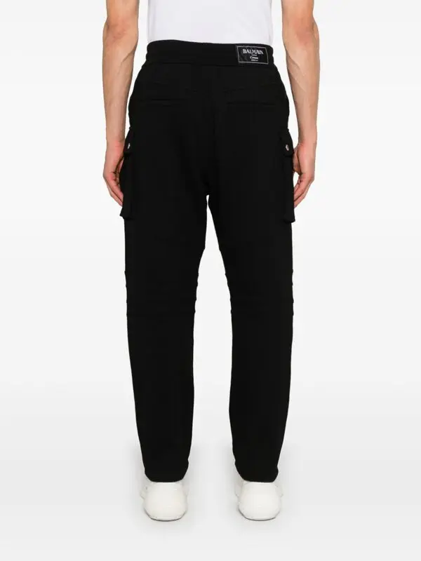 Balmain Drawstring Cargo Track Pants - Black
