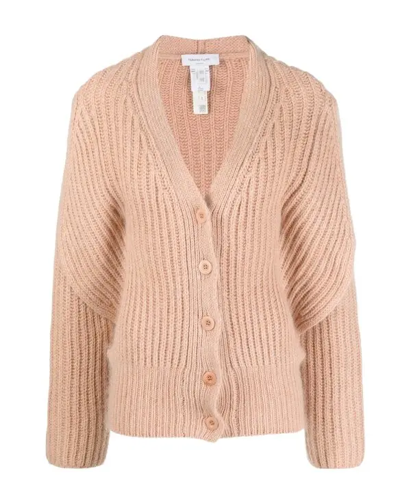 Fabiana Filippi Ribbed Knit V-neck Cardigan