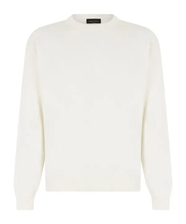 ROBERTO COLLINA Crewneck Knitted Sweater - White
