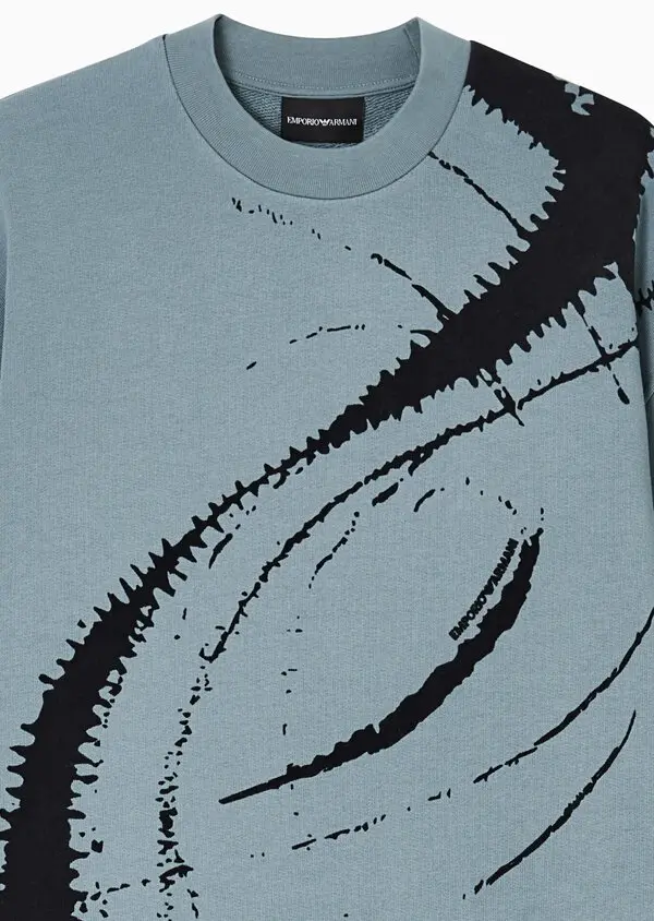 Emporio Armani Abstract Print Drawstring Sweatshirt