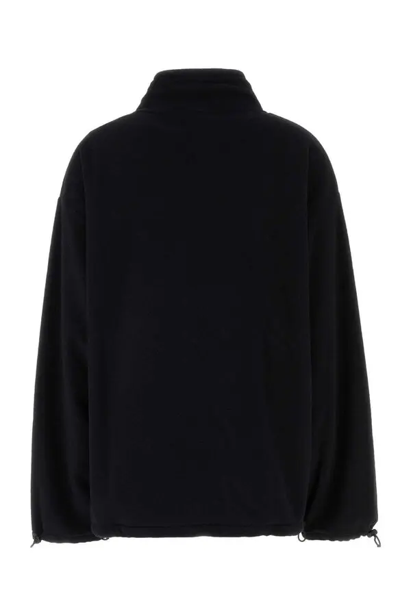 Miu Miu Oversized Fleece Sweatshirt With High Neck And Zipper Closure