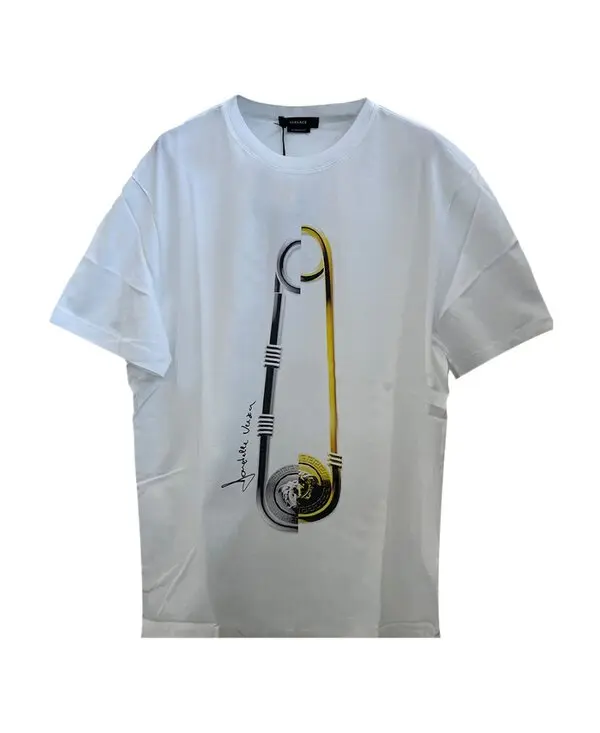 Versace Safety Pin Logo-print T-shirt