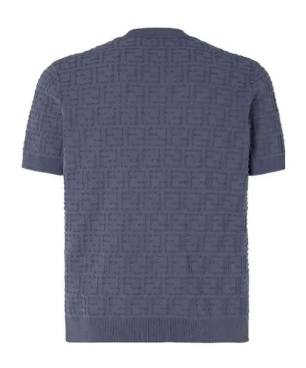 Fendi Selleria Ff Textured Crewneck Pullover - Blue