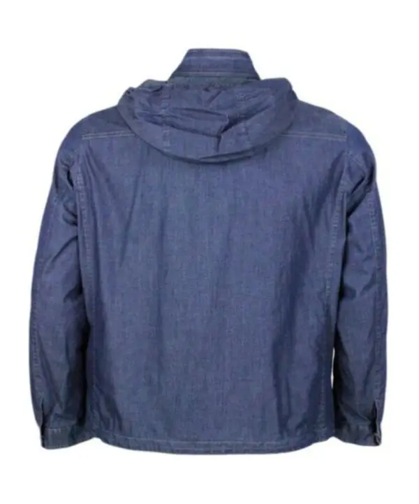 MOORER Long-sleeved Hooded Denim Jacket