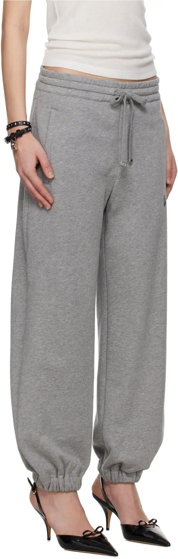 Alexander McQueen Skull Embroidered Tapered Sweatpants