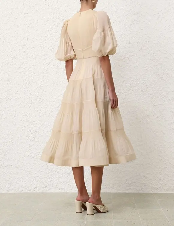 Zimmermann V-neck Tiered Midi Dress