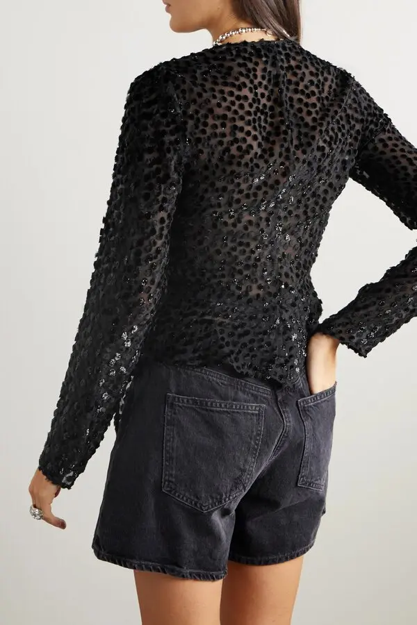 Isabel Marant Étoile Long Sleeve V-neck Top With Asymmetrical Hem