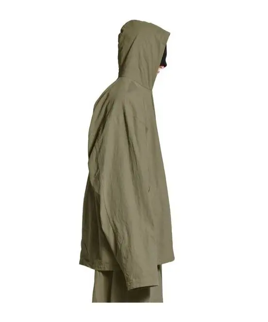 Balenciaga Zip-up Hooded Jacket With Drawstring Waist - Green