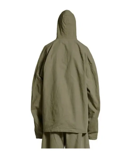 Balenciaga Zip-up Hooded Jacket With Drawstring Waist - Green
