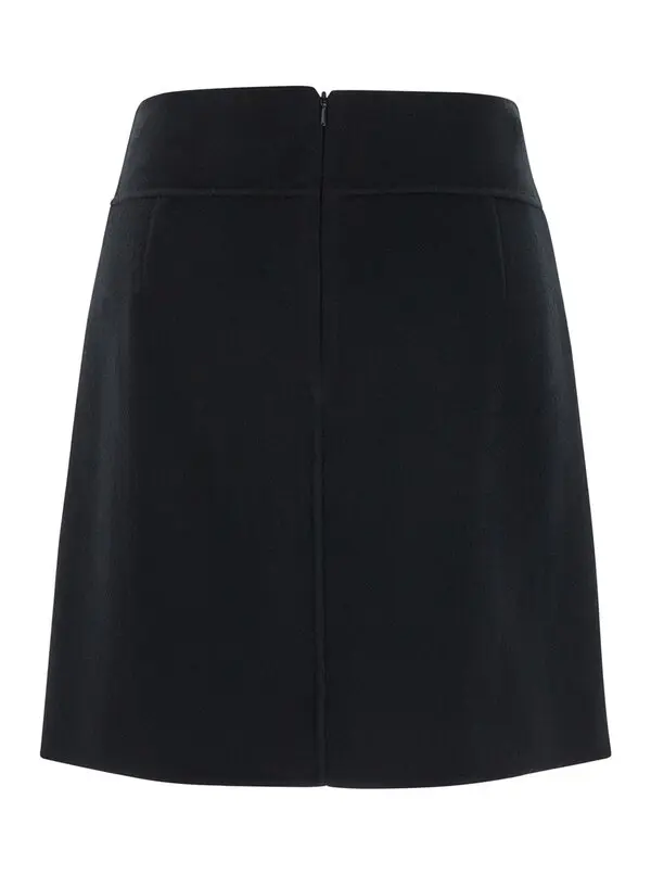 Max Mara Straight Wool Skirt - Black