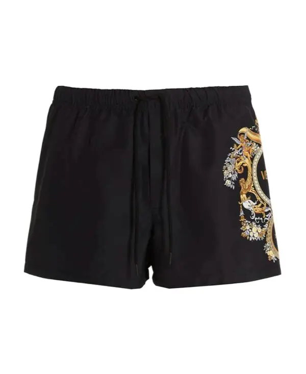 Versace Logo Print Swim Shorts - Nude