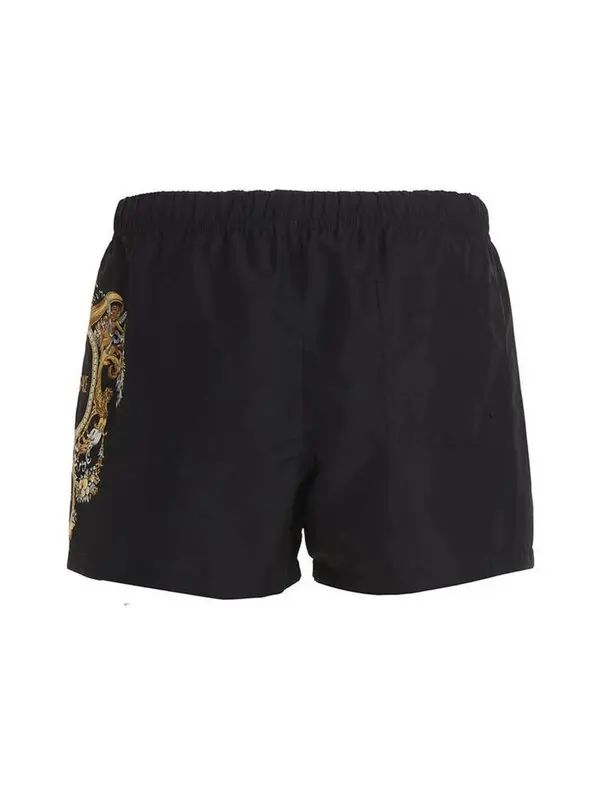 Versace Logo Print Swim Shorts