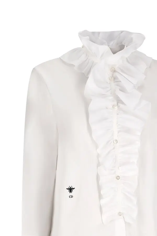 Dior Blouse With Removable Ruched Collar - No