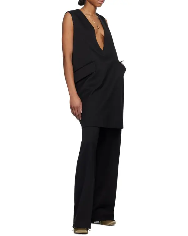 MAISON MARGIELA V-neck Mini Dress With Contrast Stitching