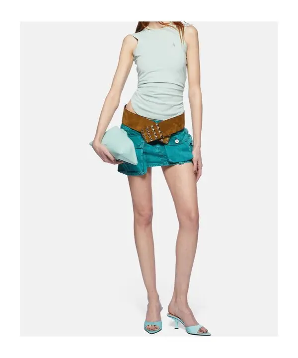 Attico The Fay Mini Skirt - Green
