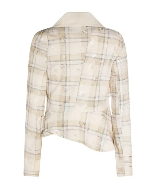 VIVIENNE WESTWOOD Checked Peplum Blazer - Beige