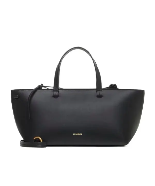 JIL SANDER Logo Printed Top Handle Bag - Black