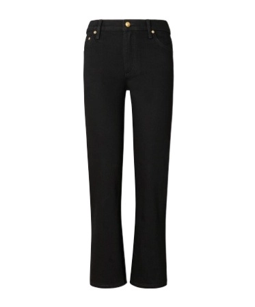 Tory Burch Cropped Kick Flare Jeans - Black Washed