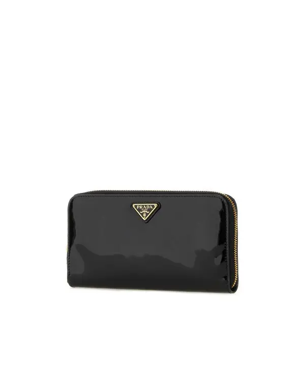 Prada Logo Plaque Zipped Wallet