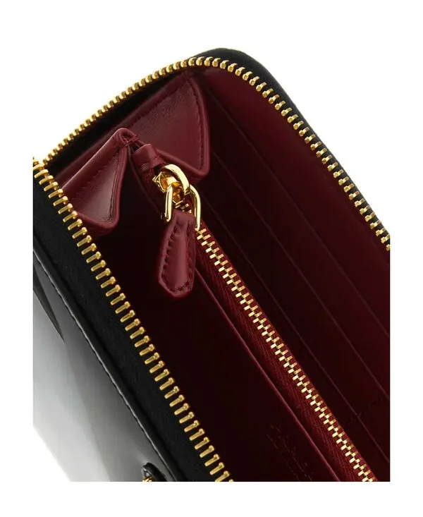 Prada Logo Plaque Zipped Wallet
