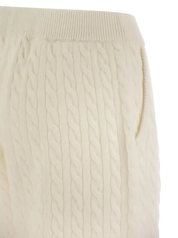 Brunello Cucinelli Cable Knit Straight Leg Trousers