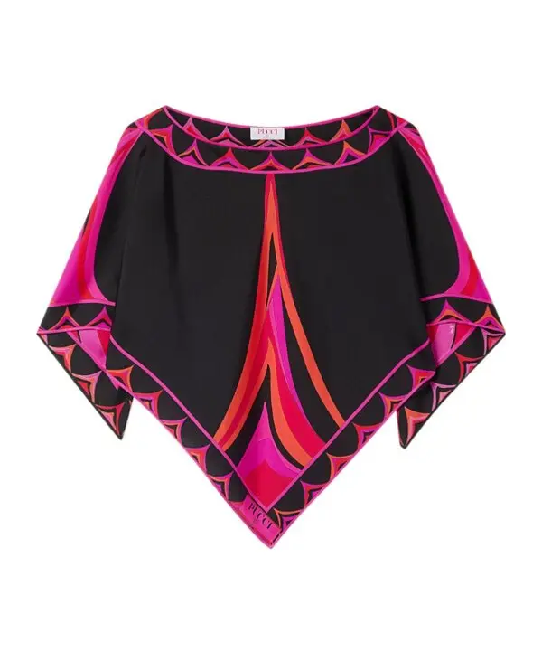 Emilio Pucci Printed Kaftan Top - Black