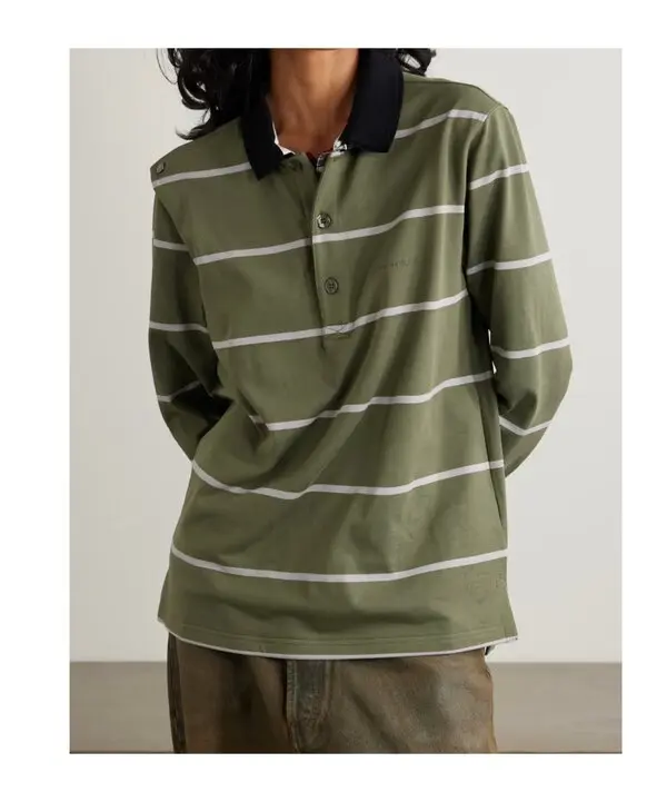 Y/project Layered Striped Button-up Hoodie