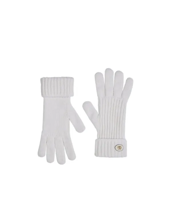 Gucci Wool Cashmere Gloves With Double G - Nude