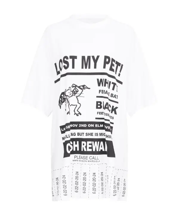 MAISON MARGIELA Lost Pet Oversized T-shirt - White/black
