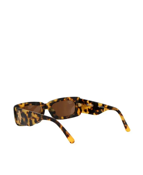 Attico Tortoiseshell Rectangle Logo Sunglasses - Brown