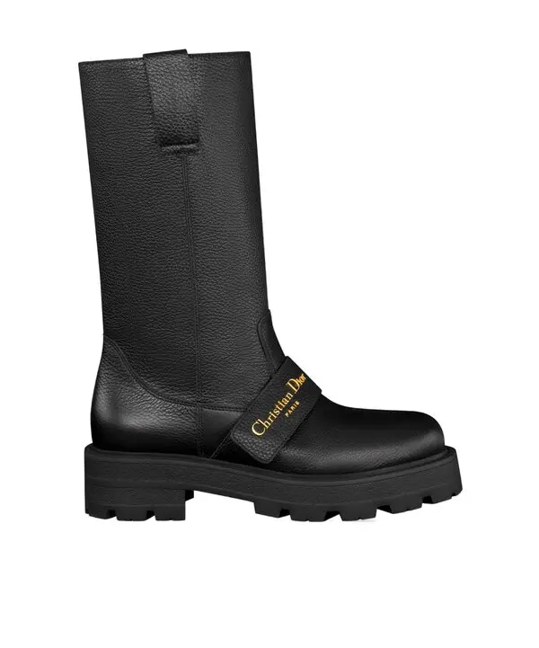 Dior D-quest Boots With Gold Paris Signature