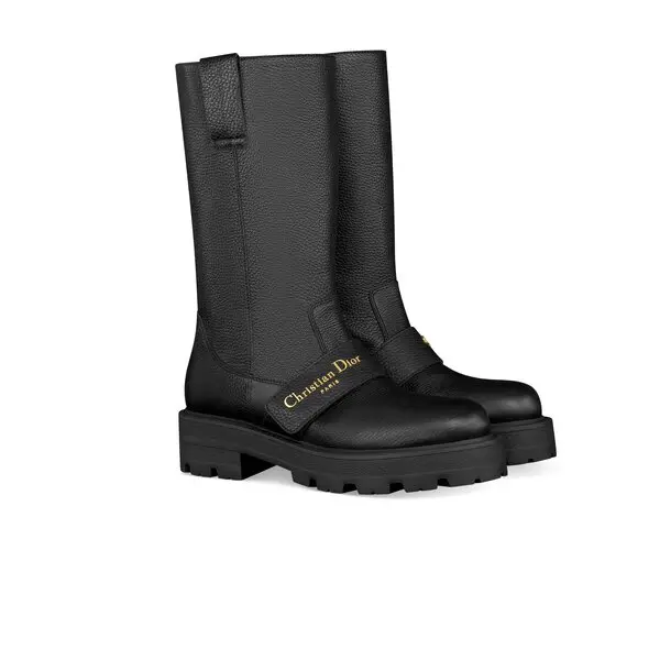 Dior D-quest Boots With Gold Paris Signature