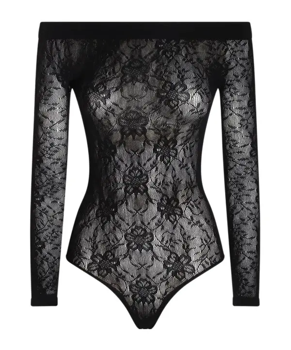 Saint Laurent Lace Detailed Off-shoulder Top