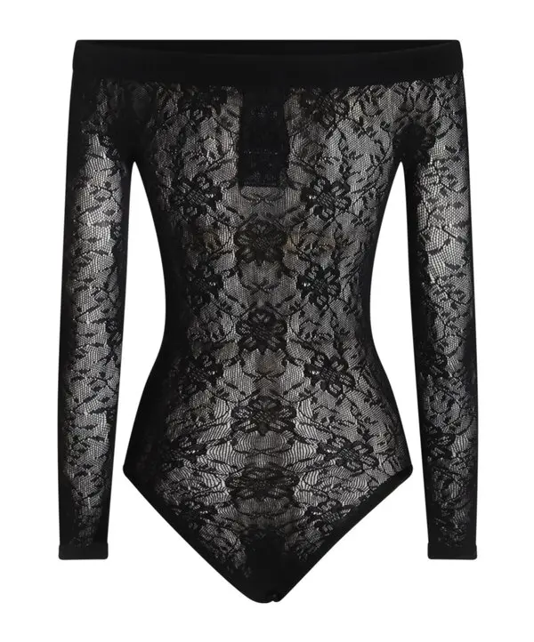 Saint Laurent Lace Detailed Off-shoulder Top