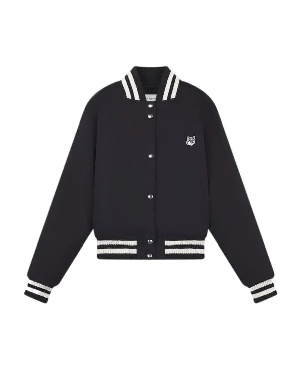 Maison Kitsuné Fox Head Patch Bomber Jacket - Black