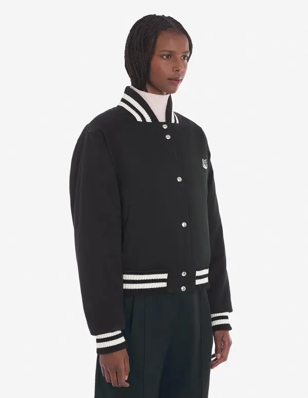 Maison Kitsuné Fox Head Patch Bomber Jacket - Black